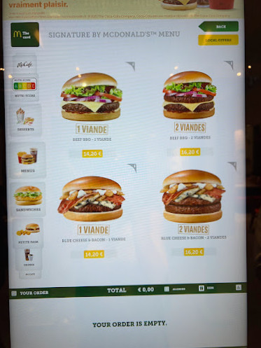 Mcdonald s da Paris Menu